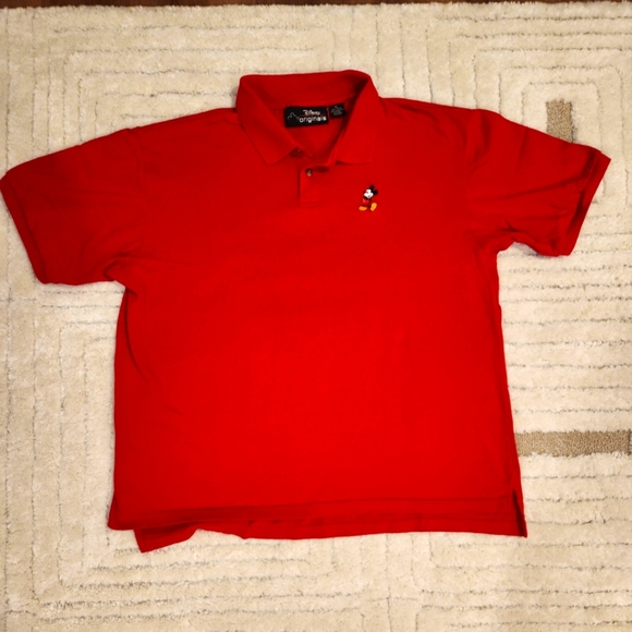 Disney | Shirts | Vintage Disney Originals Men Polo Shirt Xl Red Logo ...